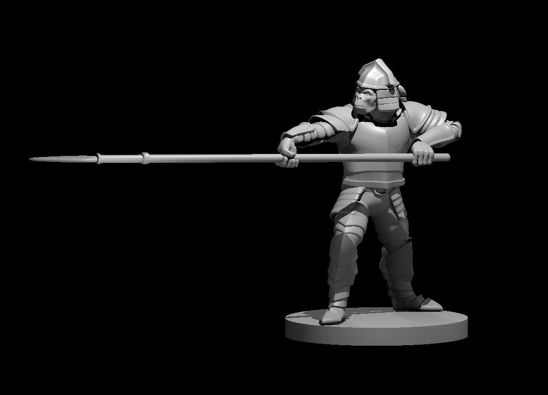 Dungeons & Dragons Ape Folk Lance Fighter Miniature – Borishotch Industries
