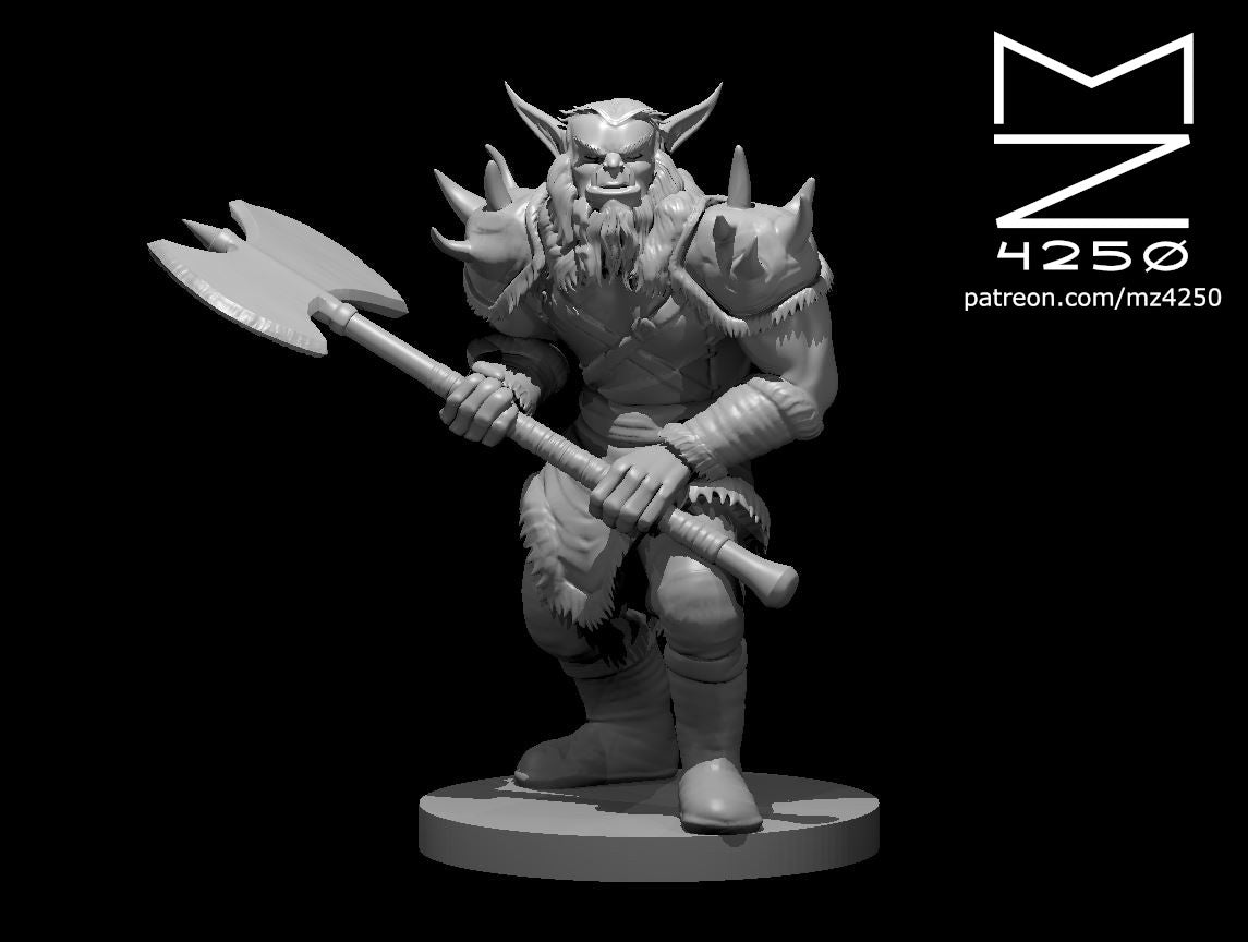 Dungeons & Dragons Bugbear Barbarian Miniature – Borishotch Industries