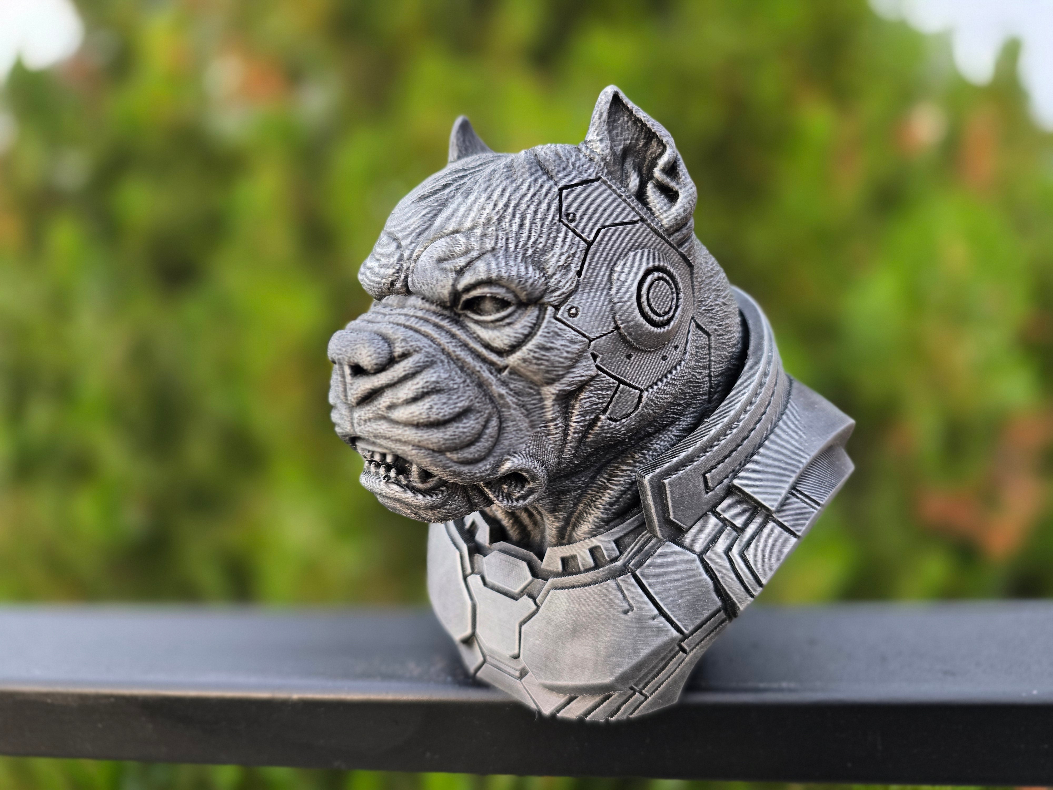 Cyberpunk American Bully Bust – Borishotch Industries