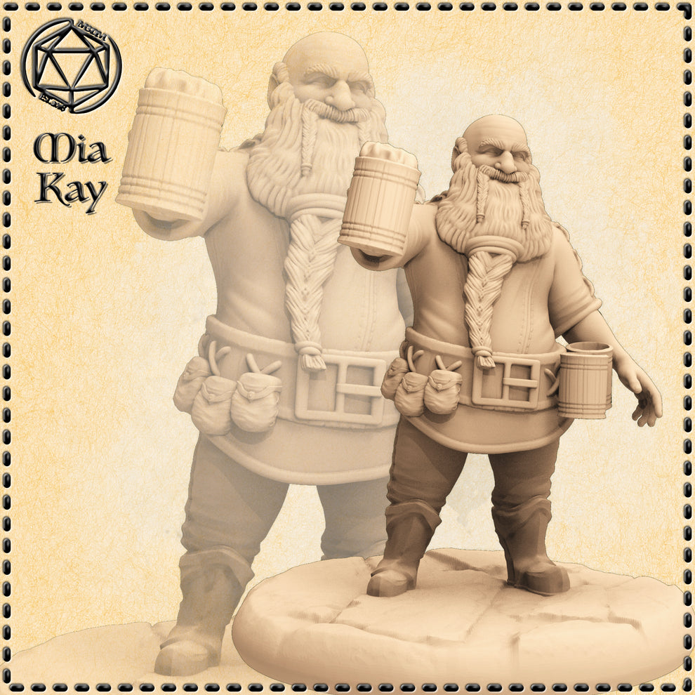 Dungeons & Dragons Dwarf Brewer Miniature – Borishotch Industries