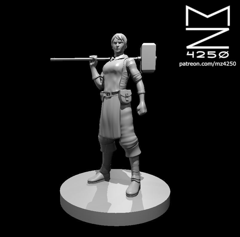 Dungeons & Dragons Human Female Blacksmith Miniature – Borishotch ...
