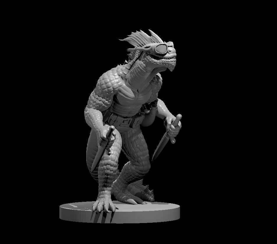 Dungeons & Dragons Lizardfolk Rogue Miniature – Borishotch Industries