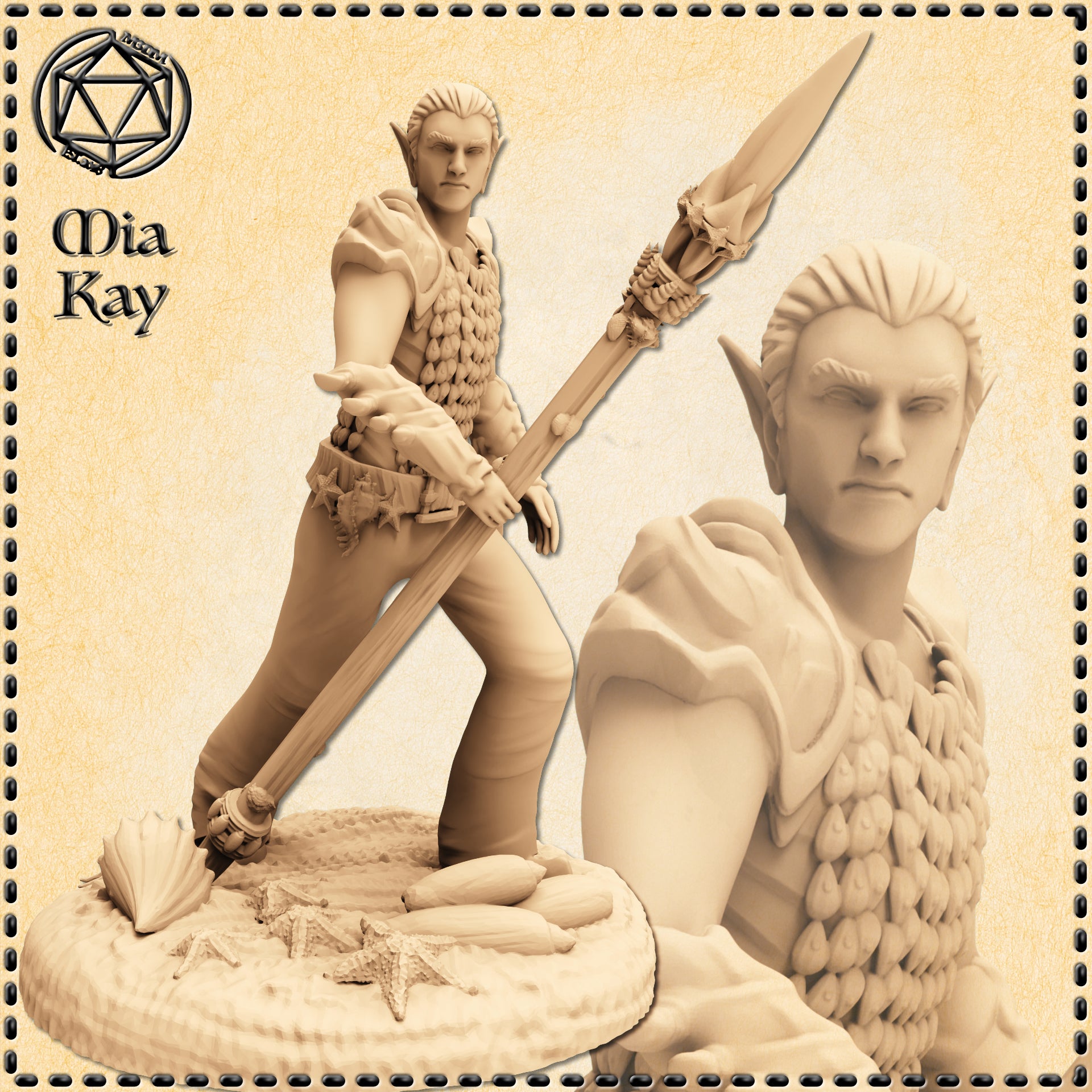 Dungeons & Dragons Male Triton Miniature – Borishotch Industries